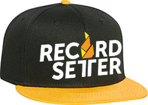 "Record Setter Logo" Black and Gold Snapback Hat – RecordSetter